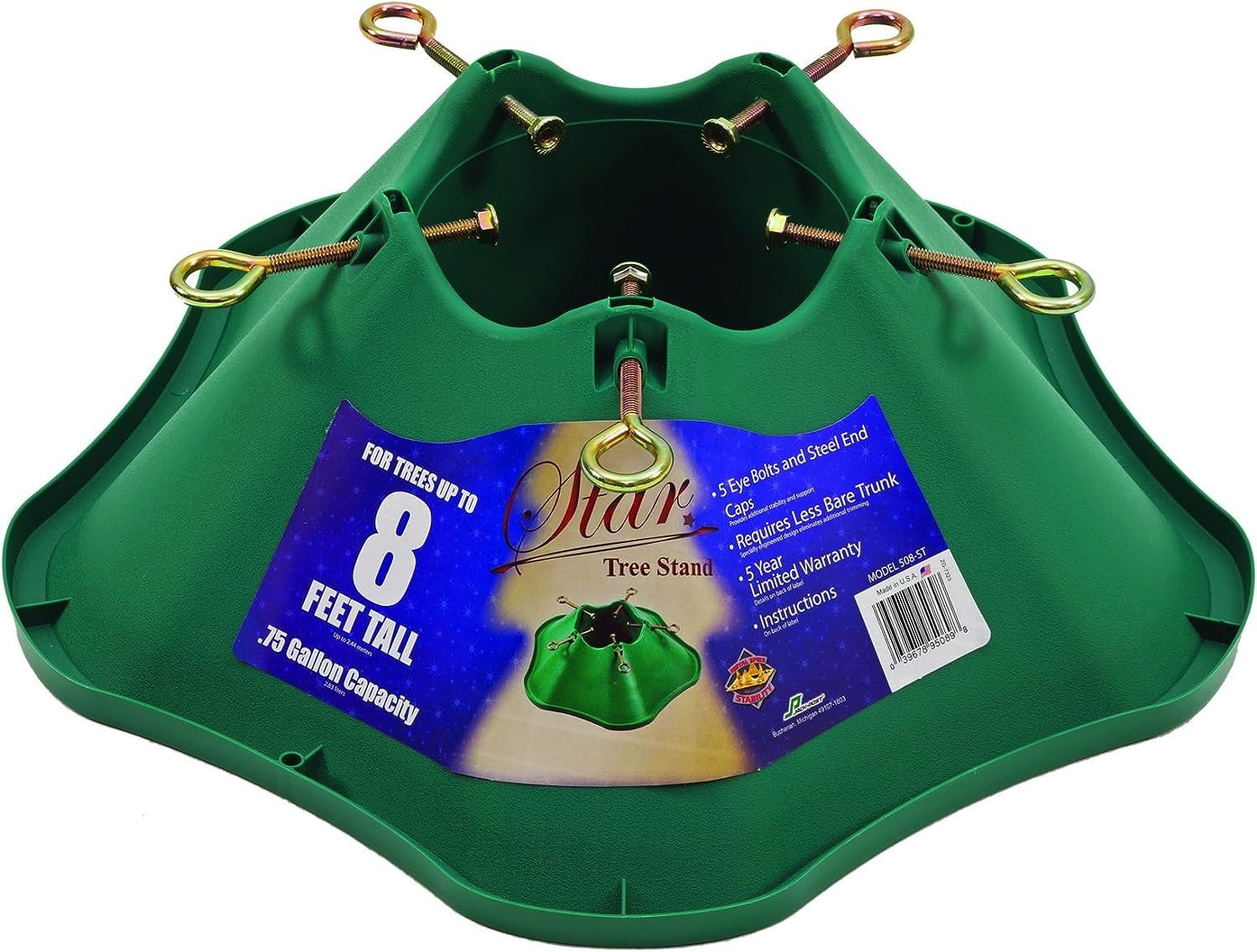 Holiday Basix Christmas Tree Stand Green Plastic - Large Water Capacity ...