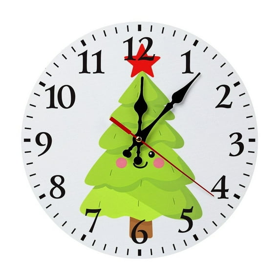 Christmas Tree Star Face Wall Clock Modern Design Clocks Wall Hanging ...