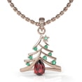 Christmas Tree Star Snowflake Necklace in 925 Sterling Silver 18k Rose ...