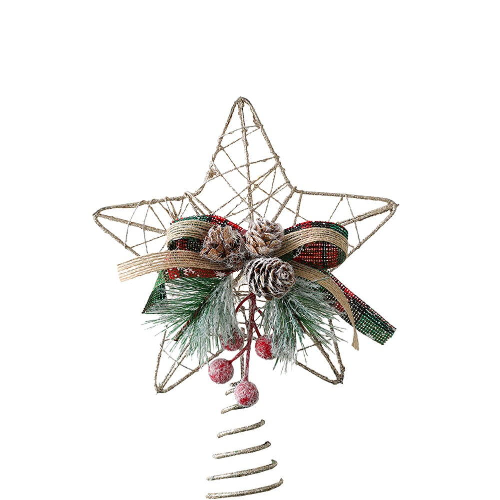 Christmas Tree Star Topper 16CM Gold Glitter Decoration Metal Ornament ...