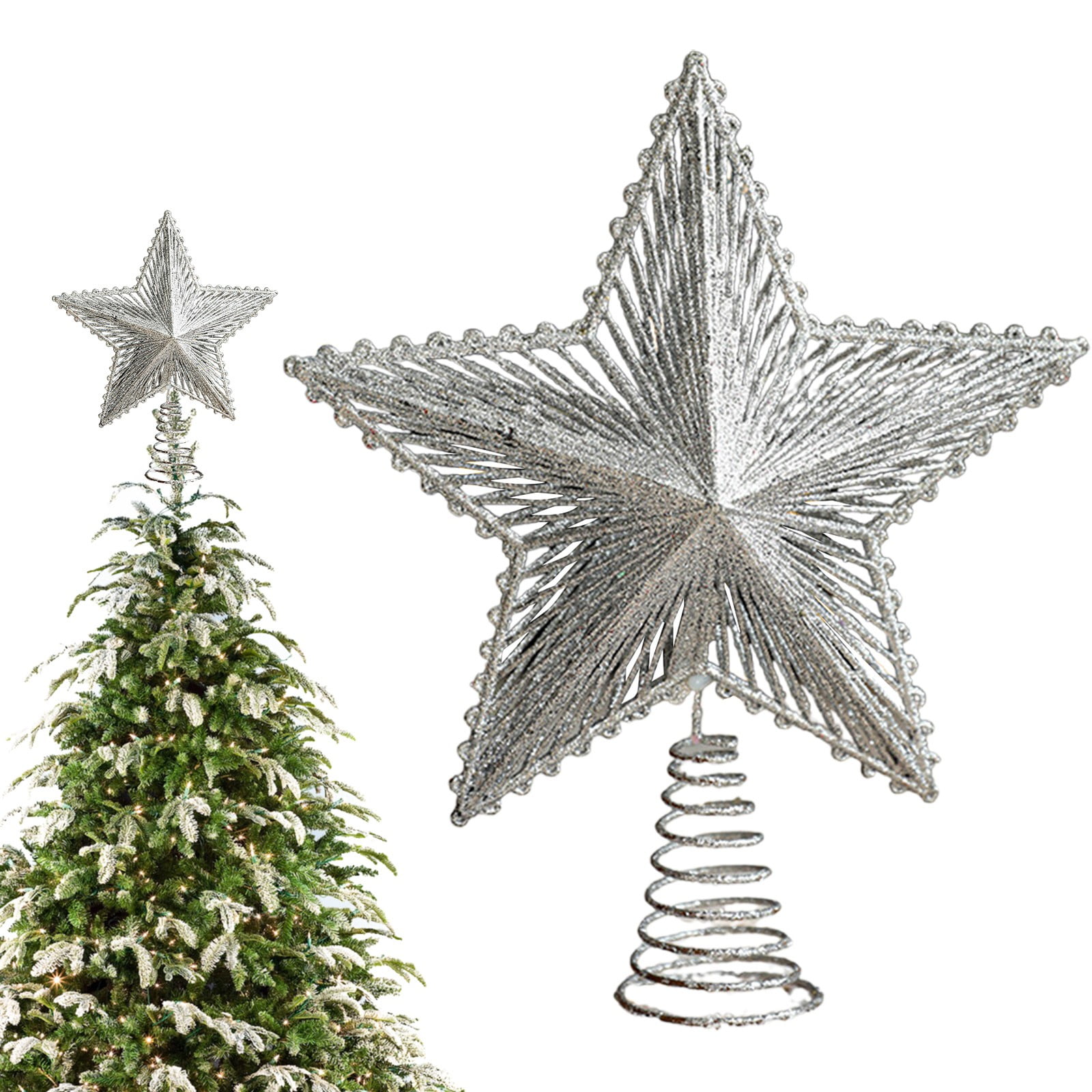 Christmas Tree Star Topper, Christmas Tree Top Star Ornament, 3D Five ...