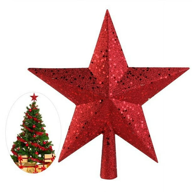 Christmas Tree Star Topper Xmas Tree Topper Star Glittered Tree-top ...