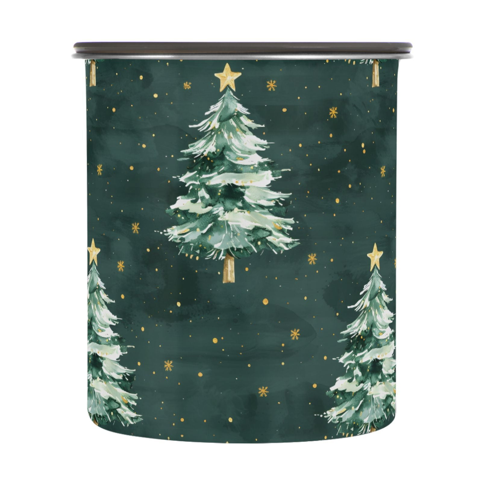 Christmas Tree Stars Airtight Coffee Bean Canister 30oz Food Storage ...