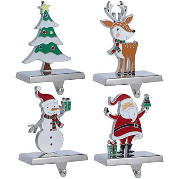 Christmas Tree Stocking Holders for Fireplace Mantle Reindeer Mantle ...