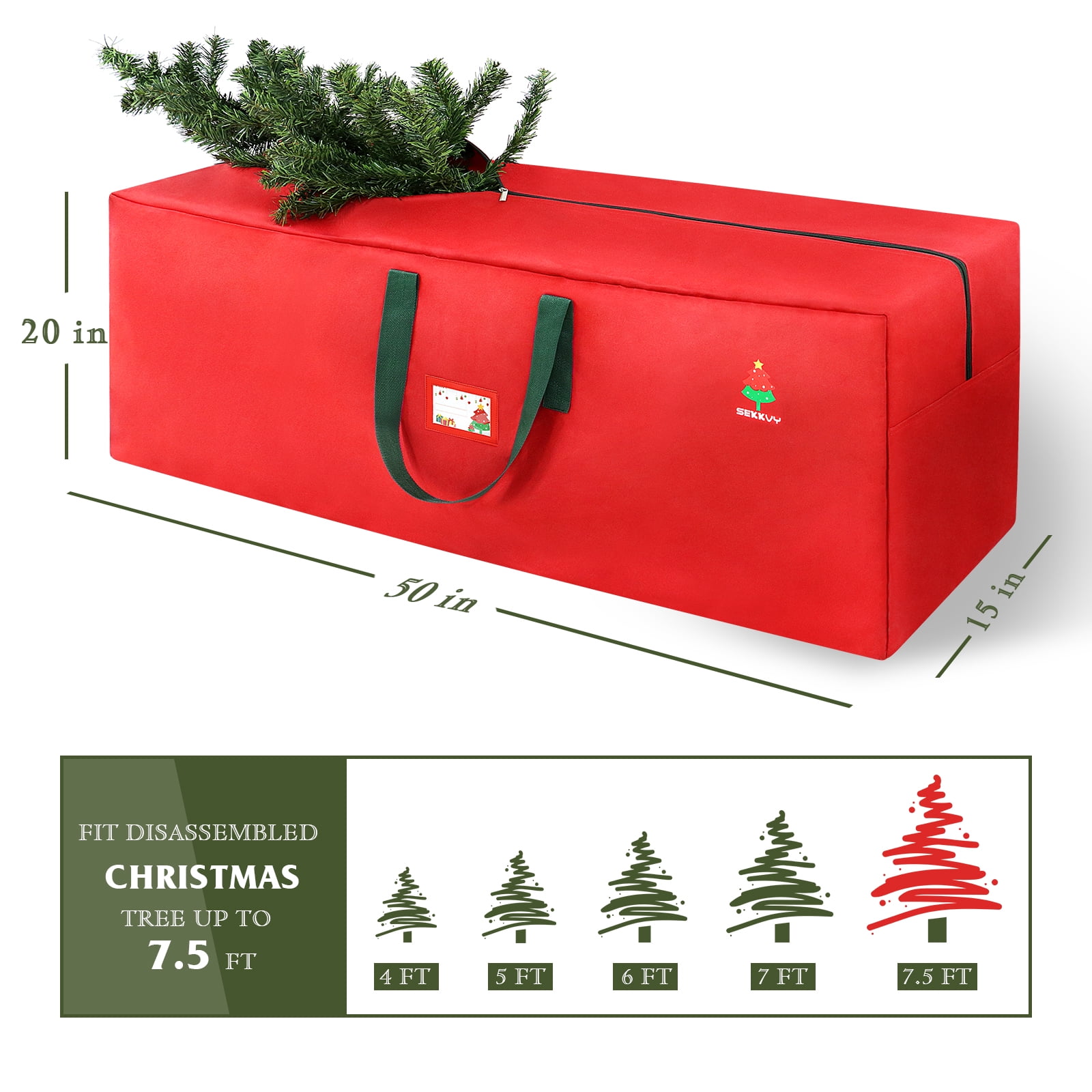 Christmas Tree Storage Bag, 7.5ft Artificial Christmas Tree Storage Box ...