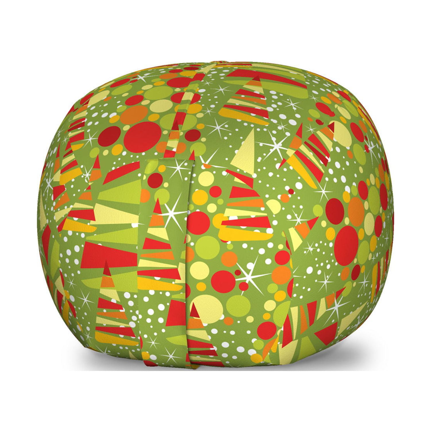 Christmas Tree Storage Toy Bag Chair, Happy Pattern of Colorful Circles ...