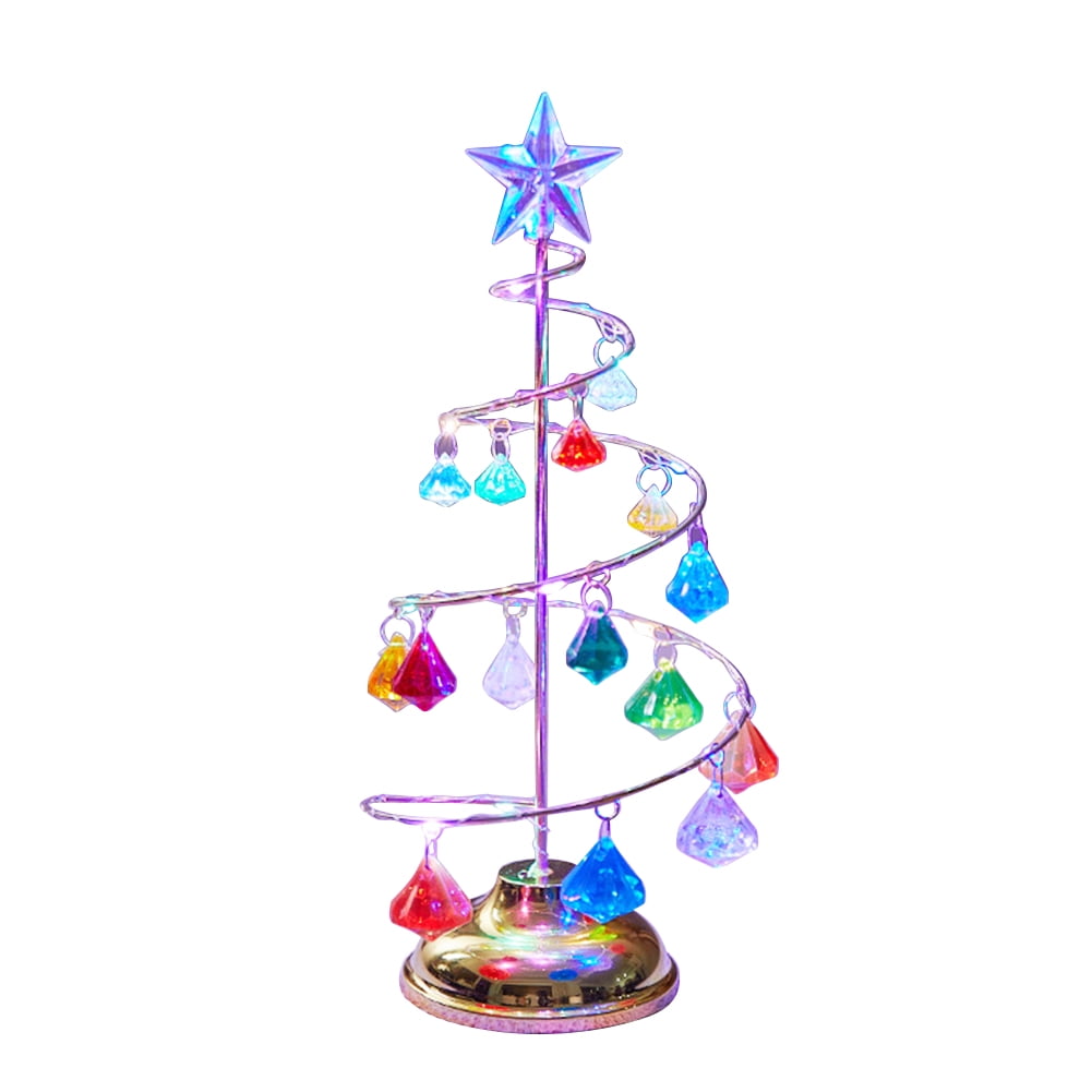 Christmas Tree Table Lamp, LED Christmas Spiral Night Light with ...