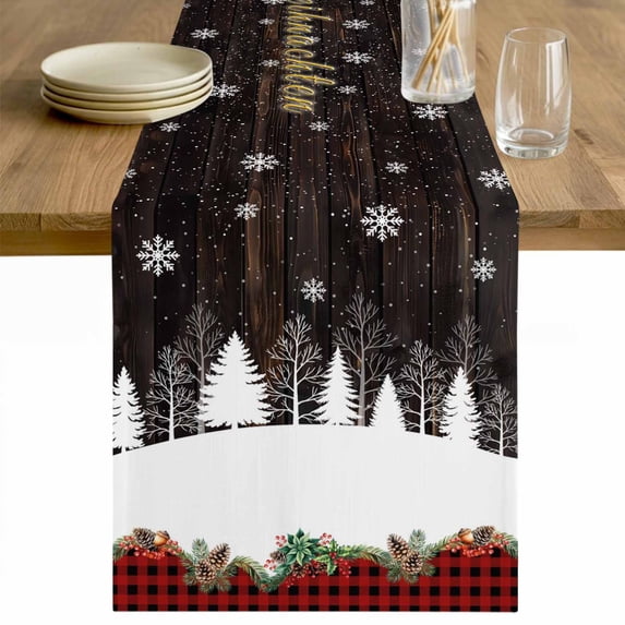 Christmas Tree Table Runner 120 Inches Long Farmhouse Dress Scarves ...