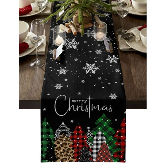 Christmas Tree Table Runner - 60 Inch Long, Kitchen Dining Table Runner ...