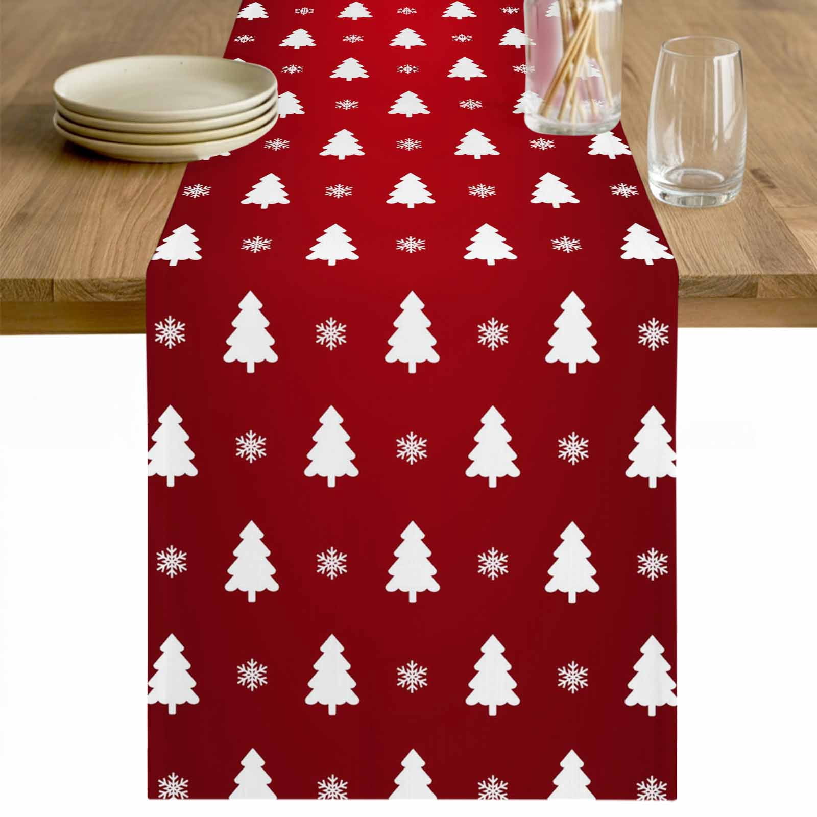 Christmas Tree Table Runner 90 Inches Long Farmhouse Dress Scarves, Red ...