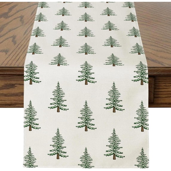 Christmas Tree Table Runner Winter Holiday Xmas Runner Farmhouse ...