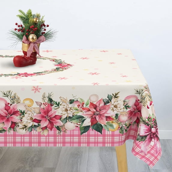 Christmas Tree Tablecloth Waterproof/Holly Table Cloths for New Years ...