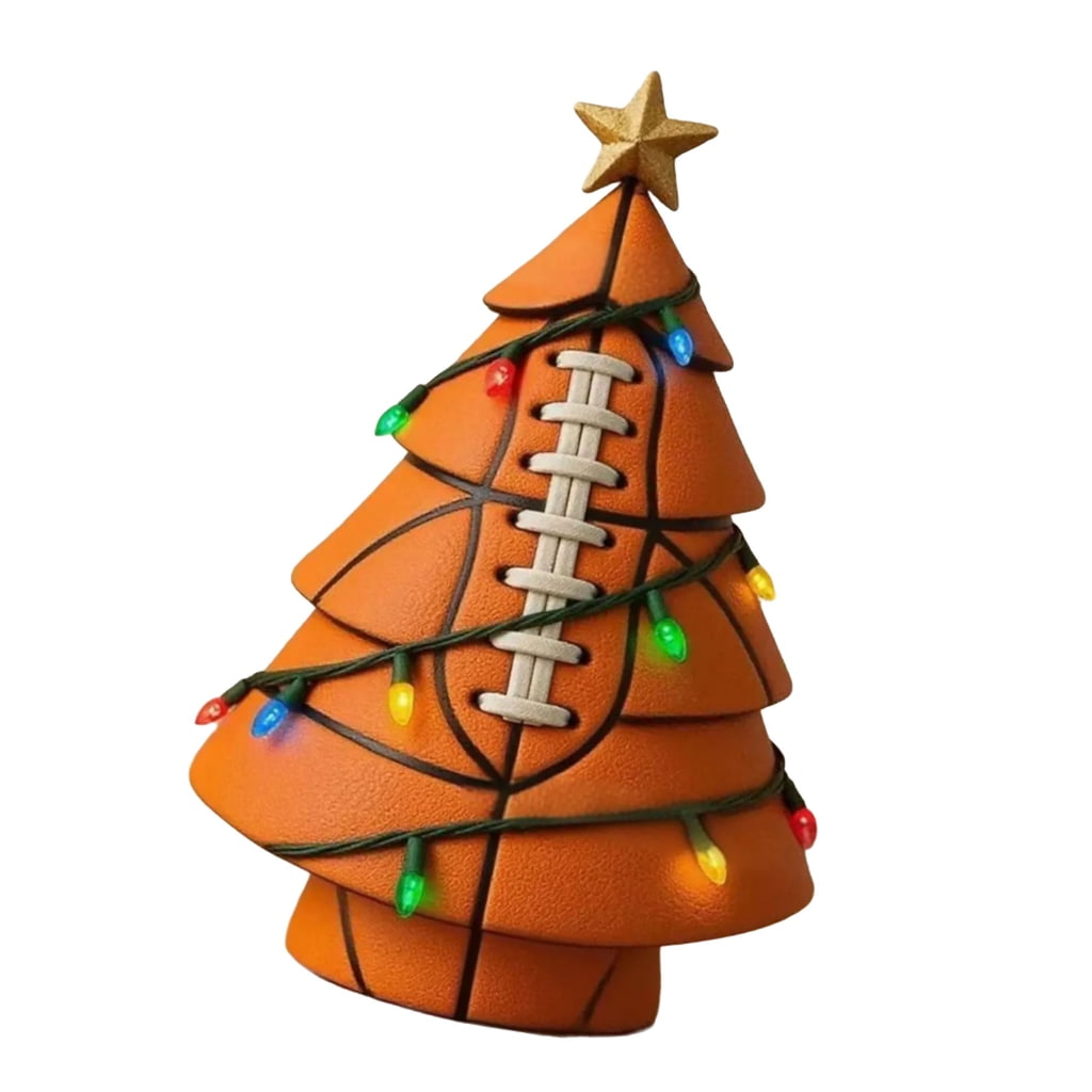Christmas Tree Themed Soccer Ball Resin Craft Decoration Festival Table ...