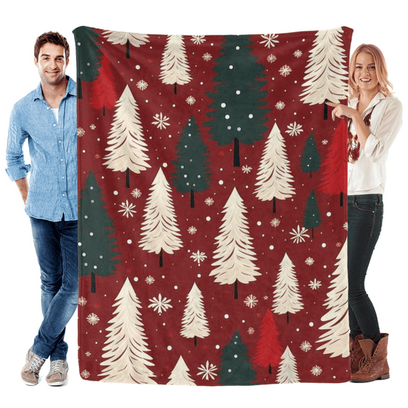 Christmas Tree Throw Blanket, Christmas Flannel Blanket, Large Size ...