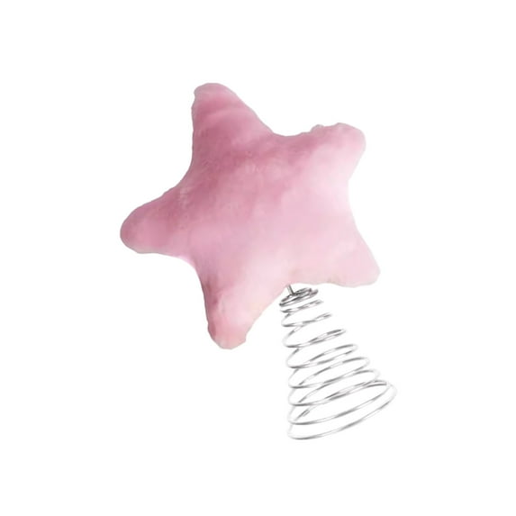 Christmas Tree Top Decoration Plush Star, Light Color Fabric Metal 23 ...