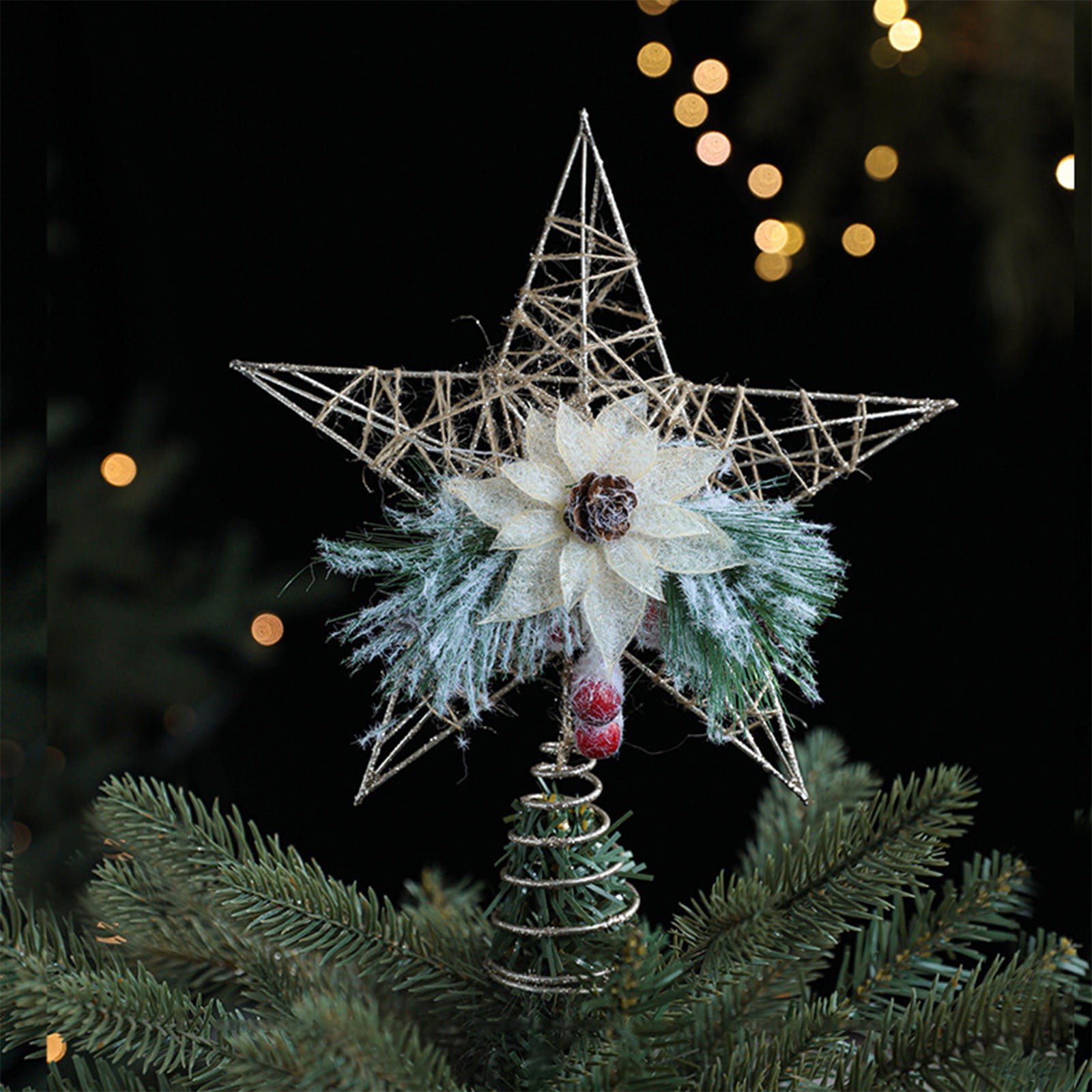 Clearance Christmas Tree Top Star Home Decor Xmas Tree Topper Mini ...