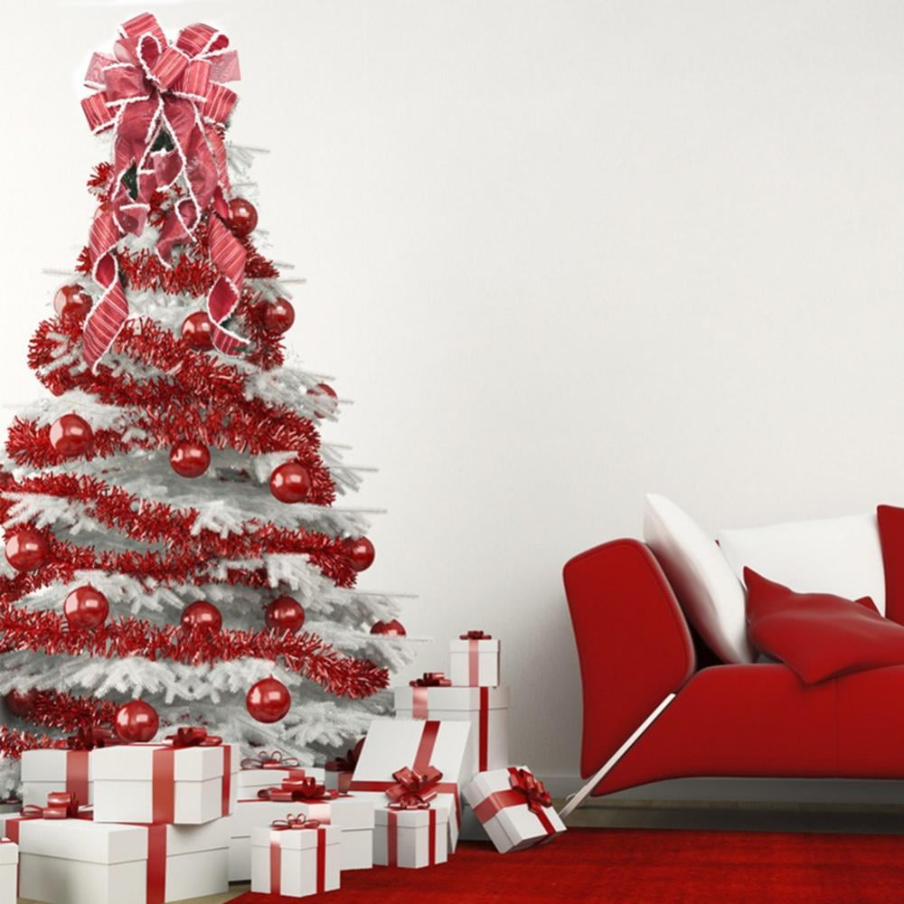 Christmas Tree Topper, 34x12 Inches Large Toppers Bow with Streamer ...