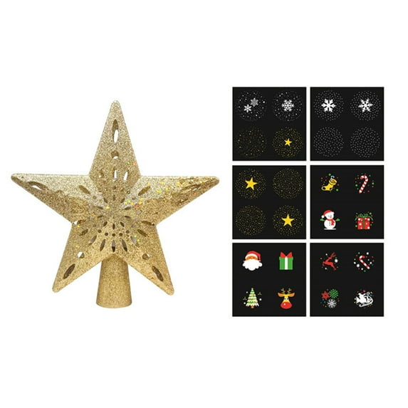 Christmas Tree Topper, 3D Snowflake Projection Lighted Tree Topper For ...
