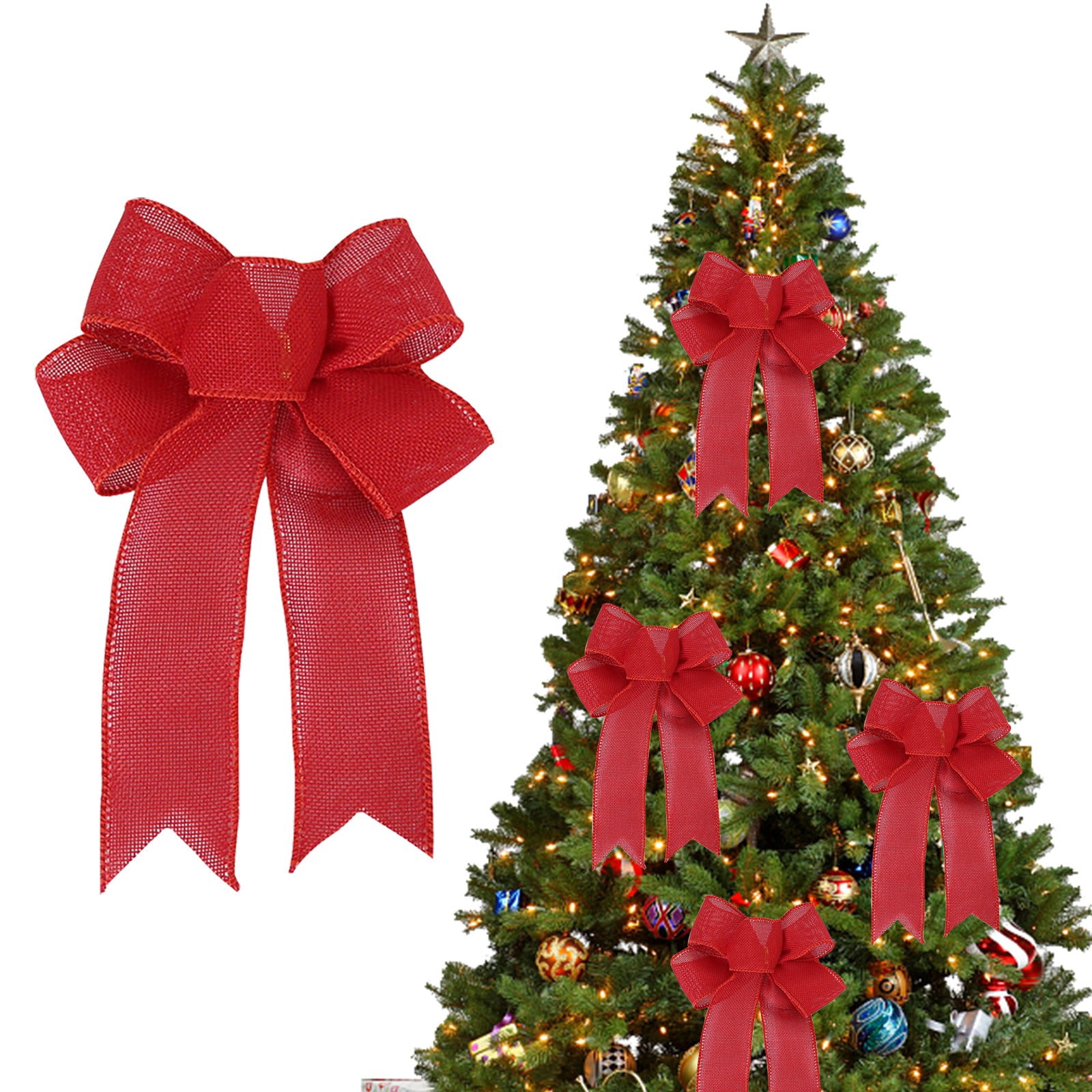 Christmas Tree Topper Bow Christmas Bows For Wreath Christmas Wreath ...