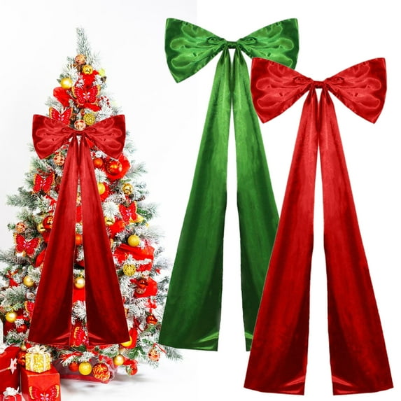 Christmas Tree Topper Bow Large Tree Topper Satin Bow Decoration for ...