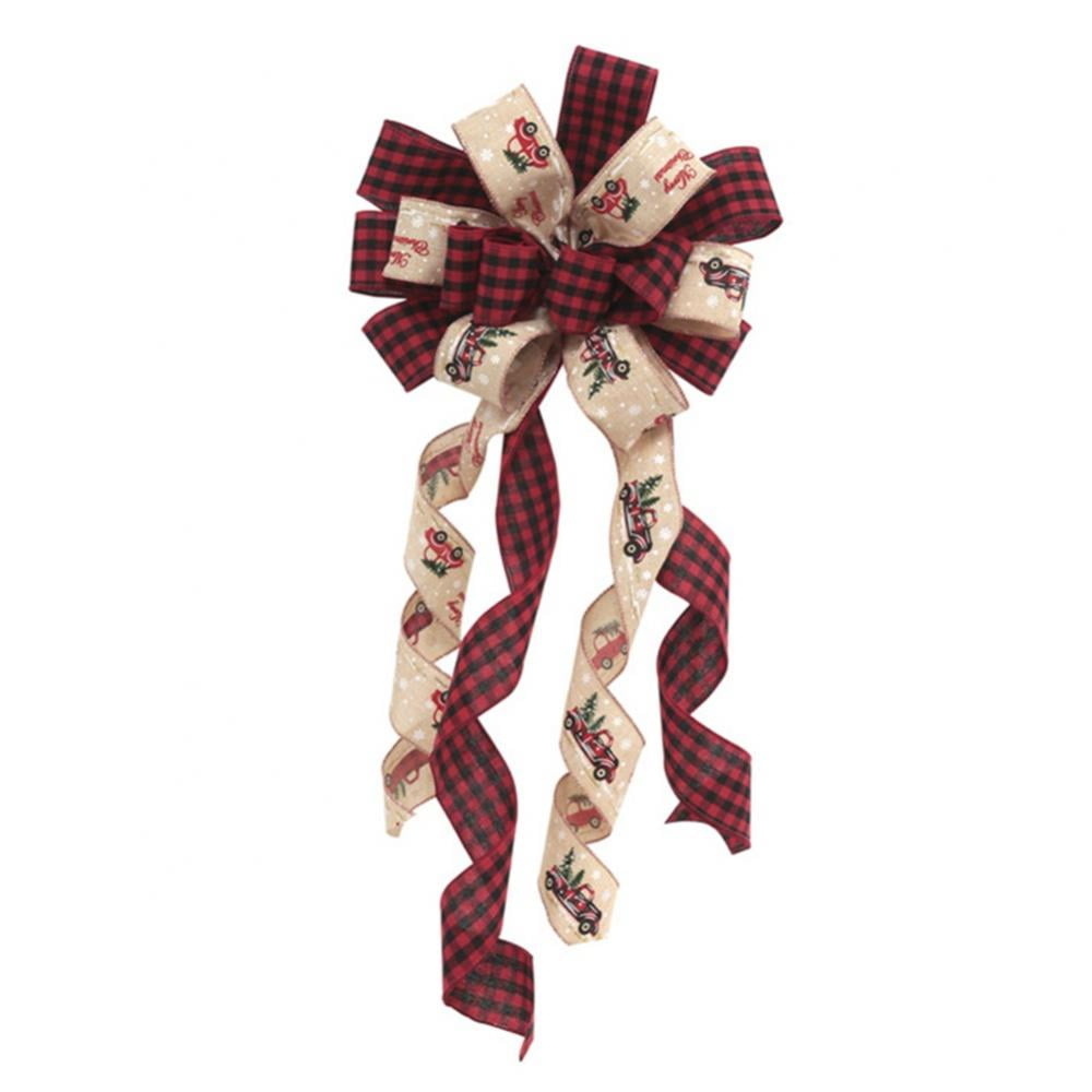 Christmas Tree Topper Bows Large Toppers Bow with Satin Mesh Streamer ...