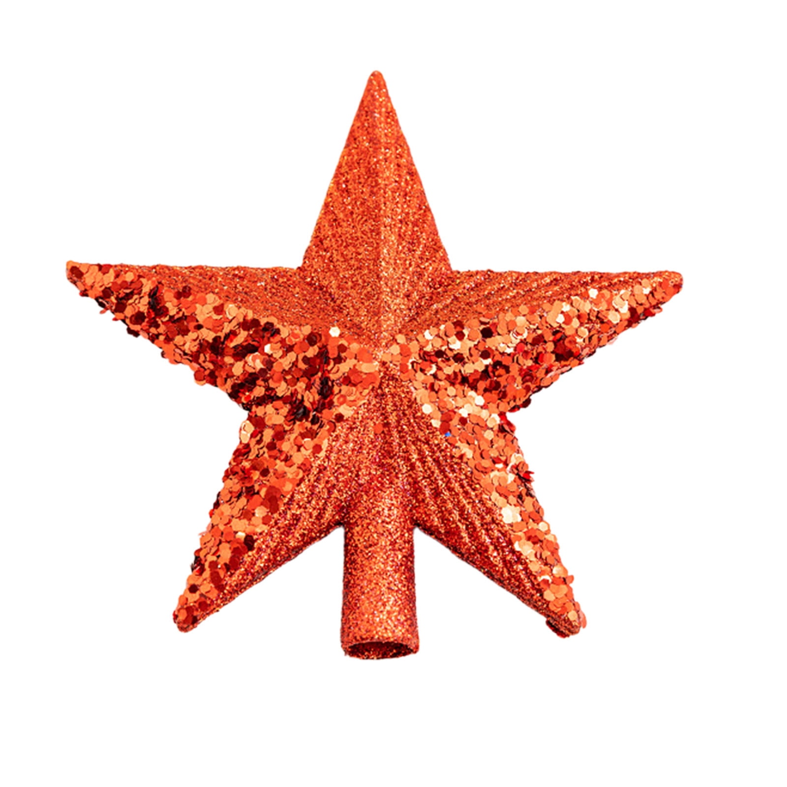 Christmas Tree Topper, Christmas Tree Ornament, Gold Red Sequin Five ...