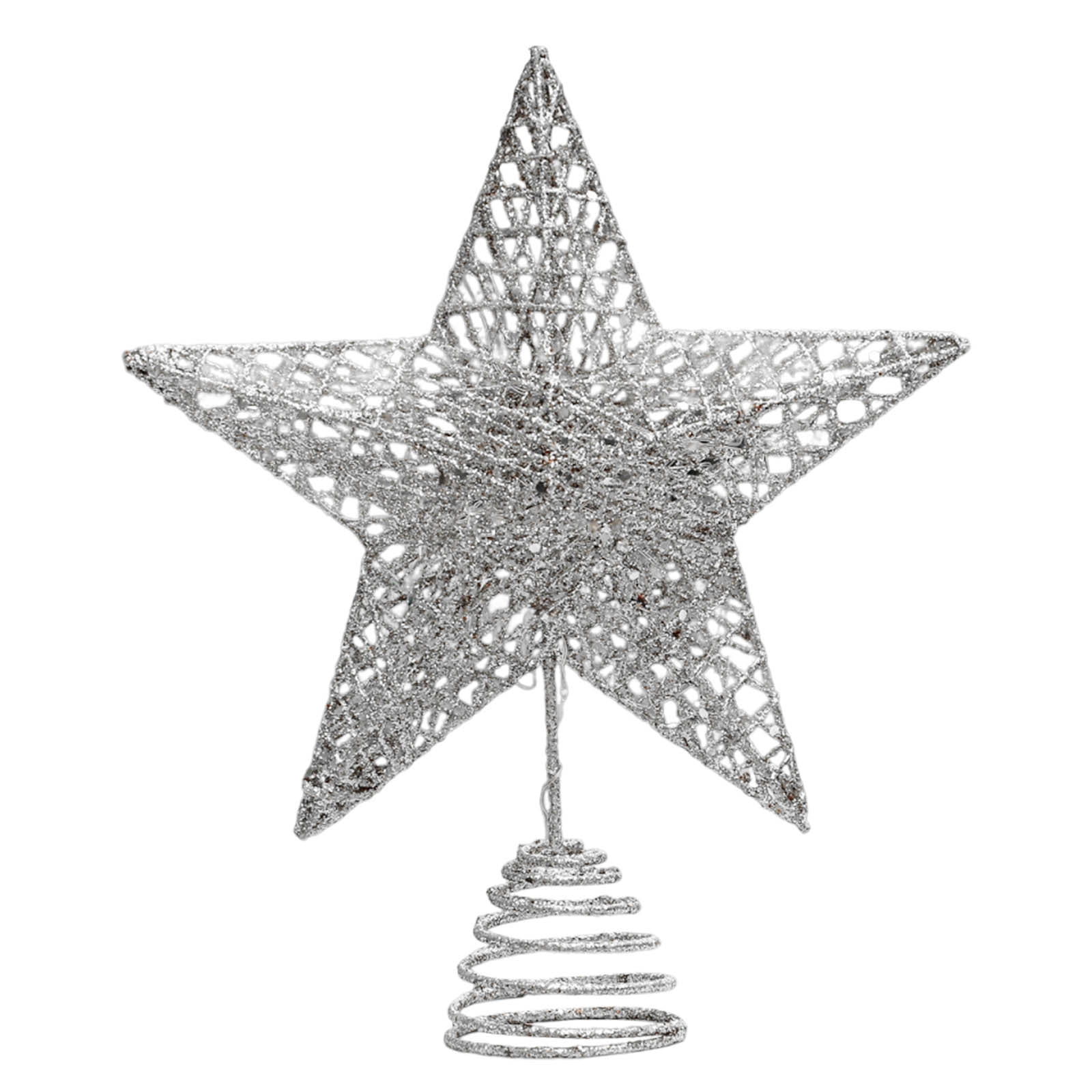 Christmas Tree Topper Decorations, Glitter Gold Hollow Star Tree Topper ...