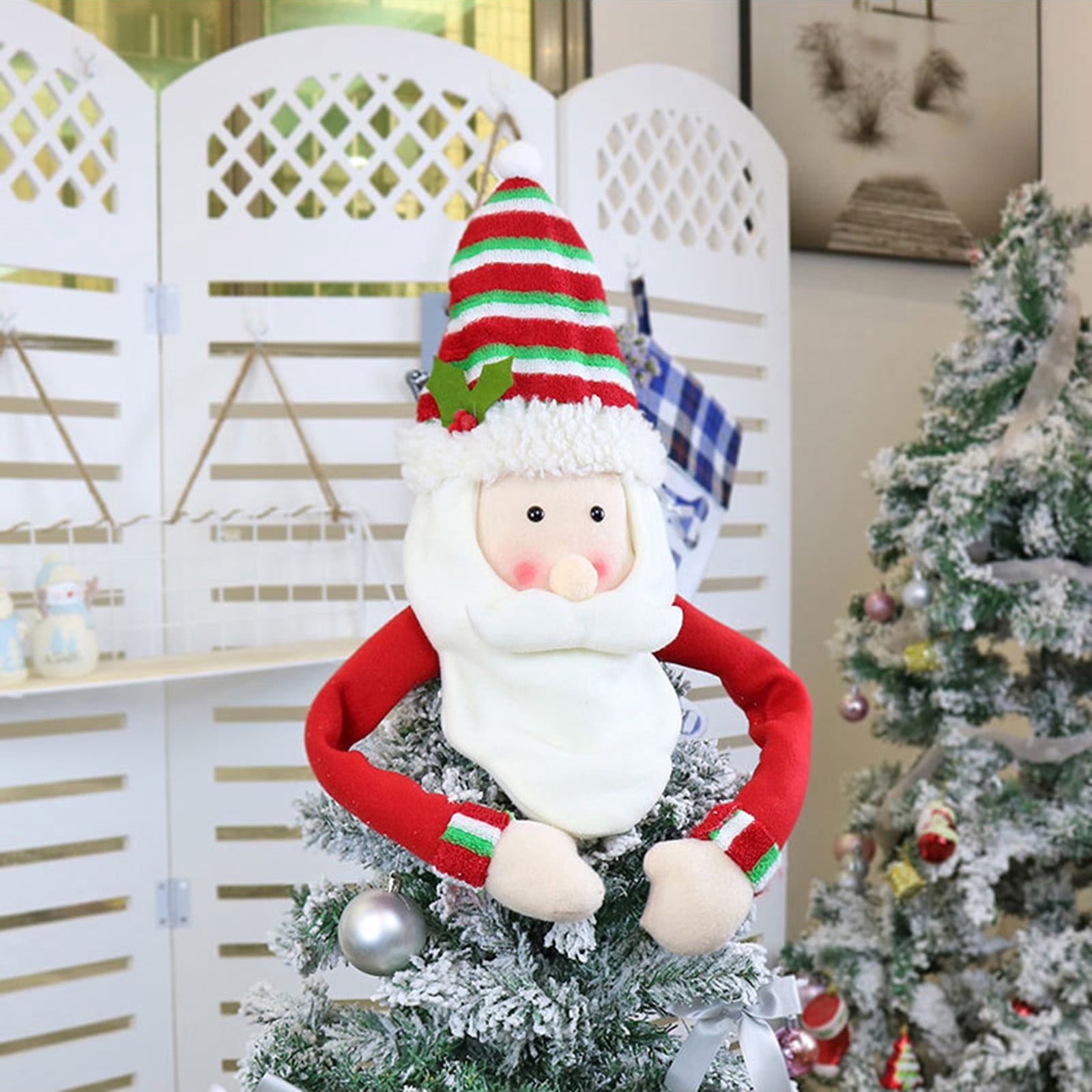 Christmas Tree Topper Hat Christmas Santa Claus For Holiday Xmas Trees ...