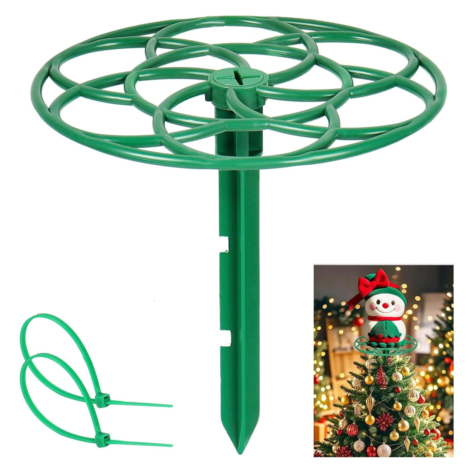 Christmas Tree Topper Holder, Flat Base Holiday Universal Tree Topper ...