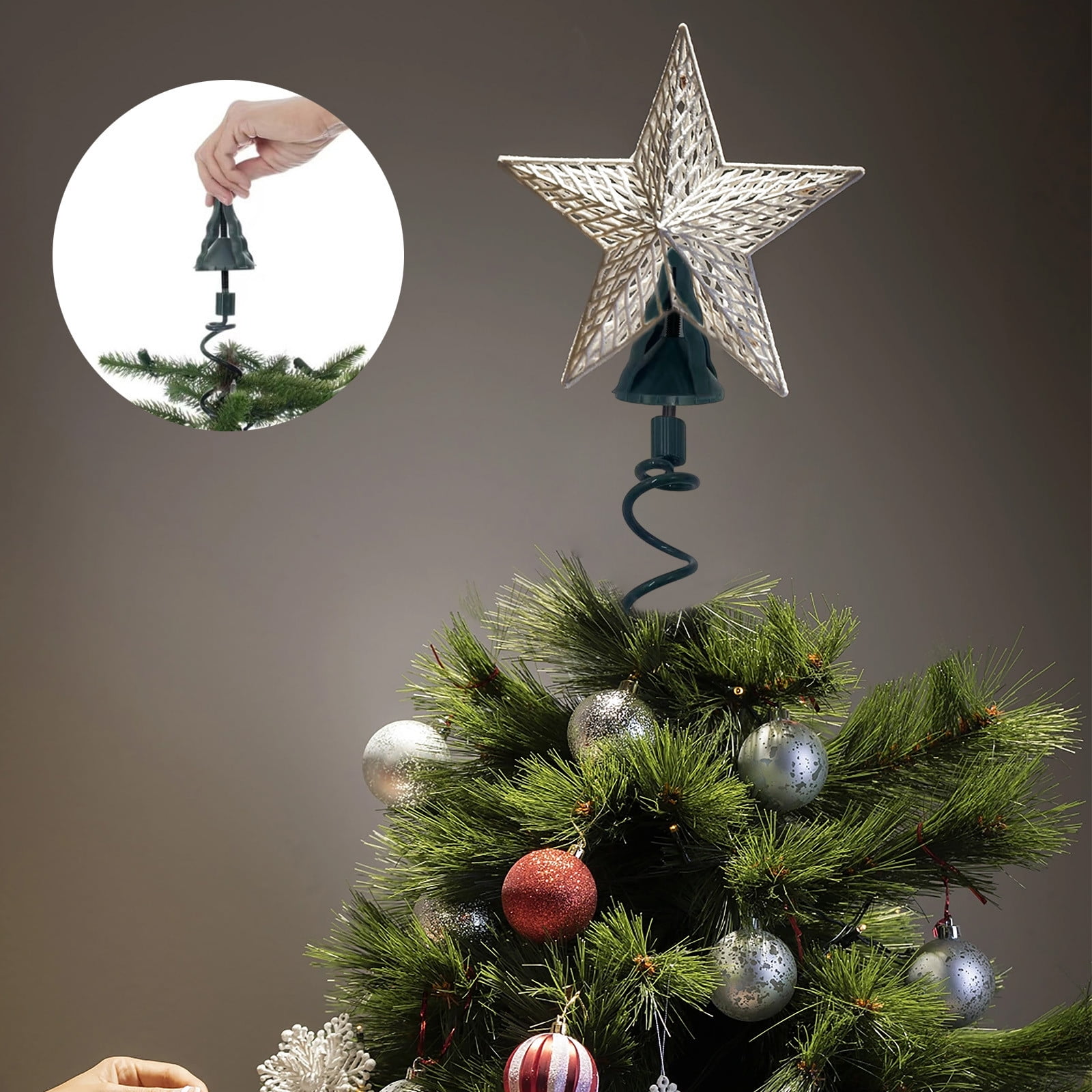 [Christmas Tree Topper Holder] - Twist-on Holiday Universal Tree Topper ...