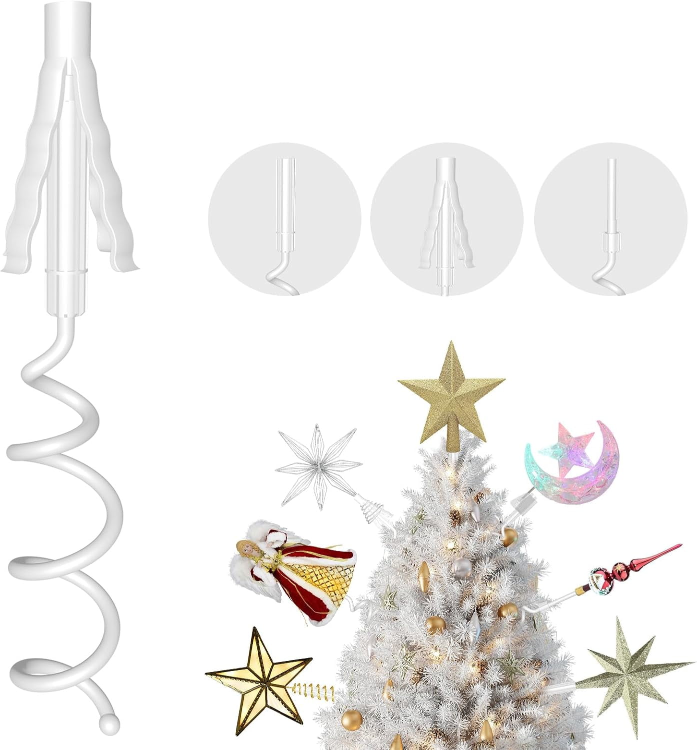 Christmas Tree Topper Holder -Universal Twist On Tree Topper Stabilizer ...