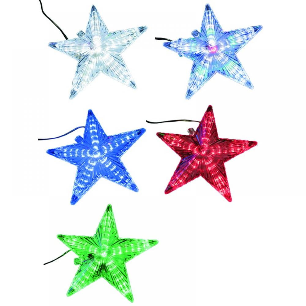 Christmas Tree Topper LED Light Up Star Xmas Party Hanging Ornaments ...