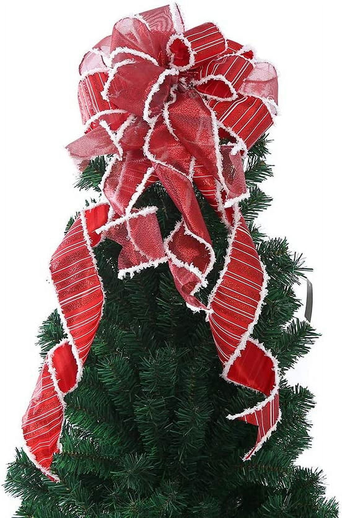 Christmas Tree Topper Large Red Black Buffalo Plaid Christmas Tree ...