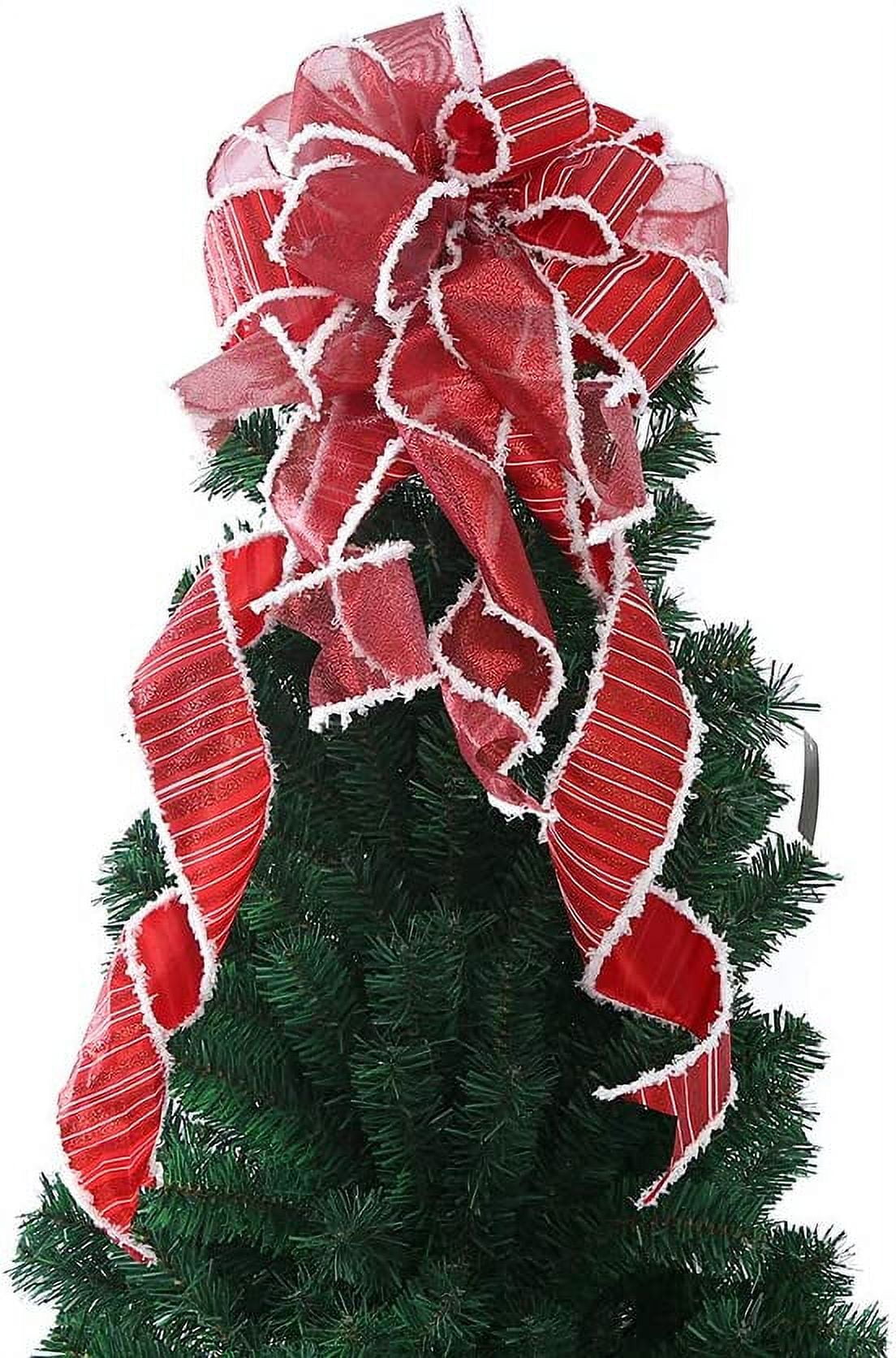 Christmas Tree Topper Large Red Black Buffalo Plaid Christmas Tree