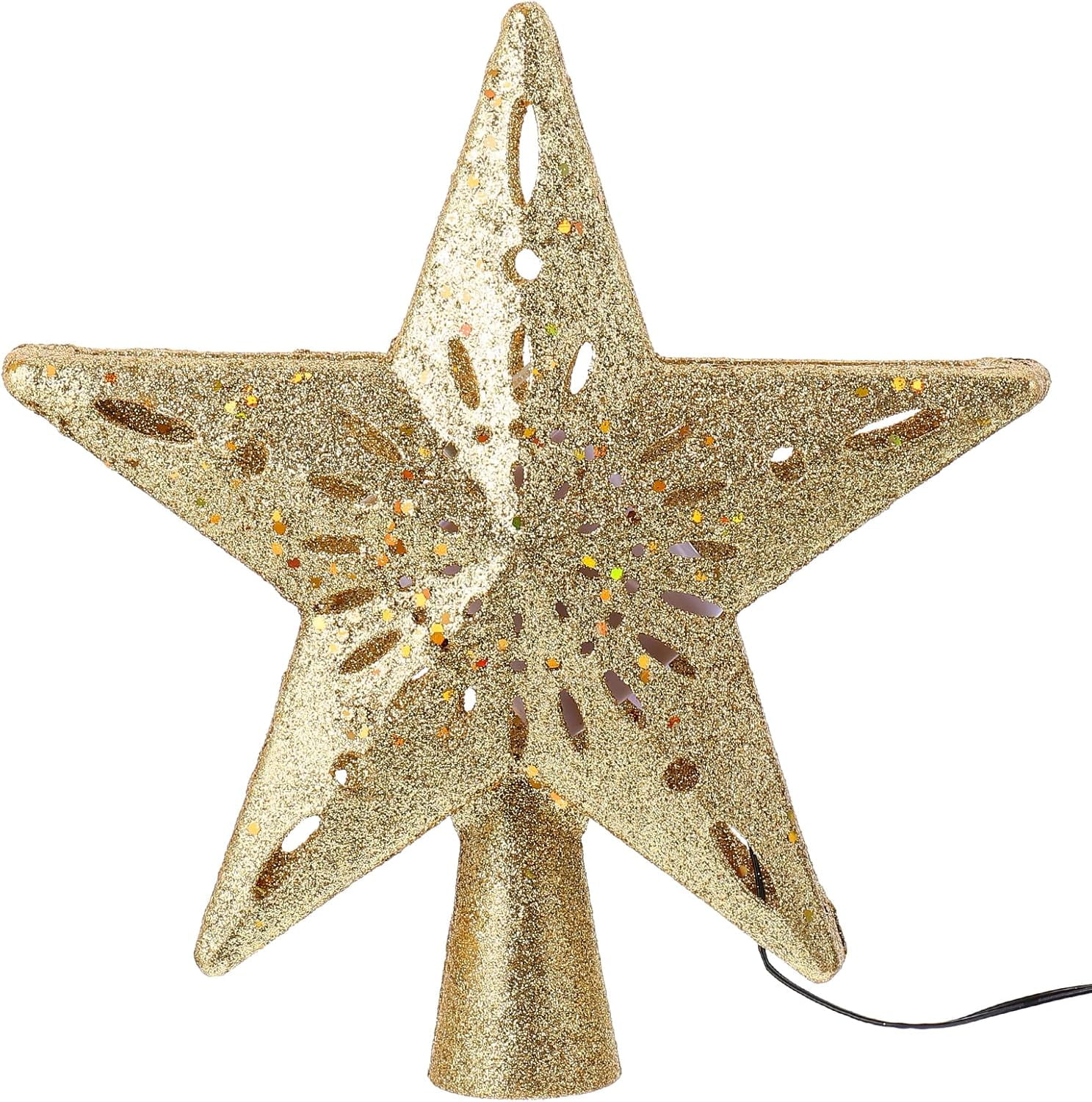 Christmas Tree Topper Lighted with 6 Projection Modes, Built-in 360 ...