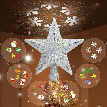 IZNEN Christmas Tree Topper,LED Christmas Tree Star Topper Rotating ...