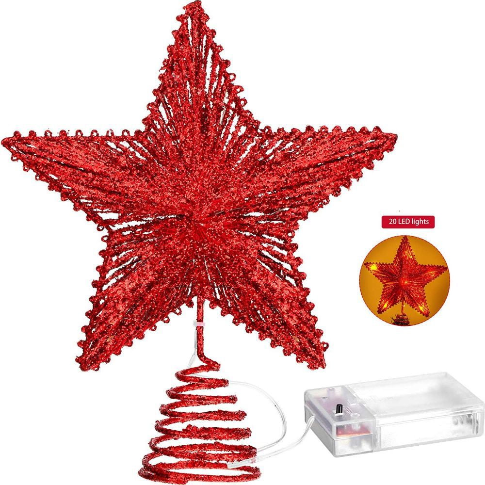 Christmas Tree Topper, Lighted Star Tree Topper with 20 LED, Star ...