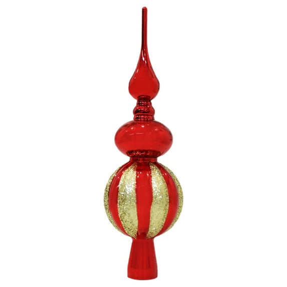 Christmas Tree Topper Ornament, Glittered Plastic Gourd-shaped Tree ...