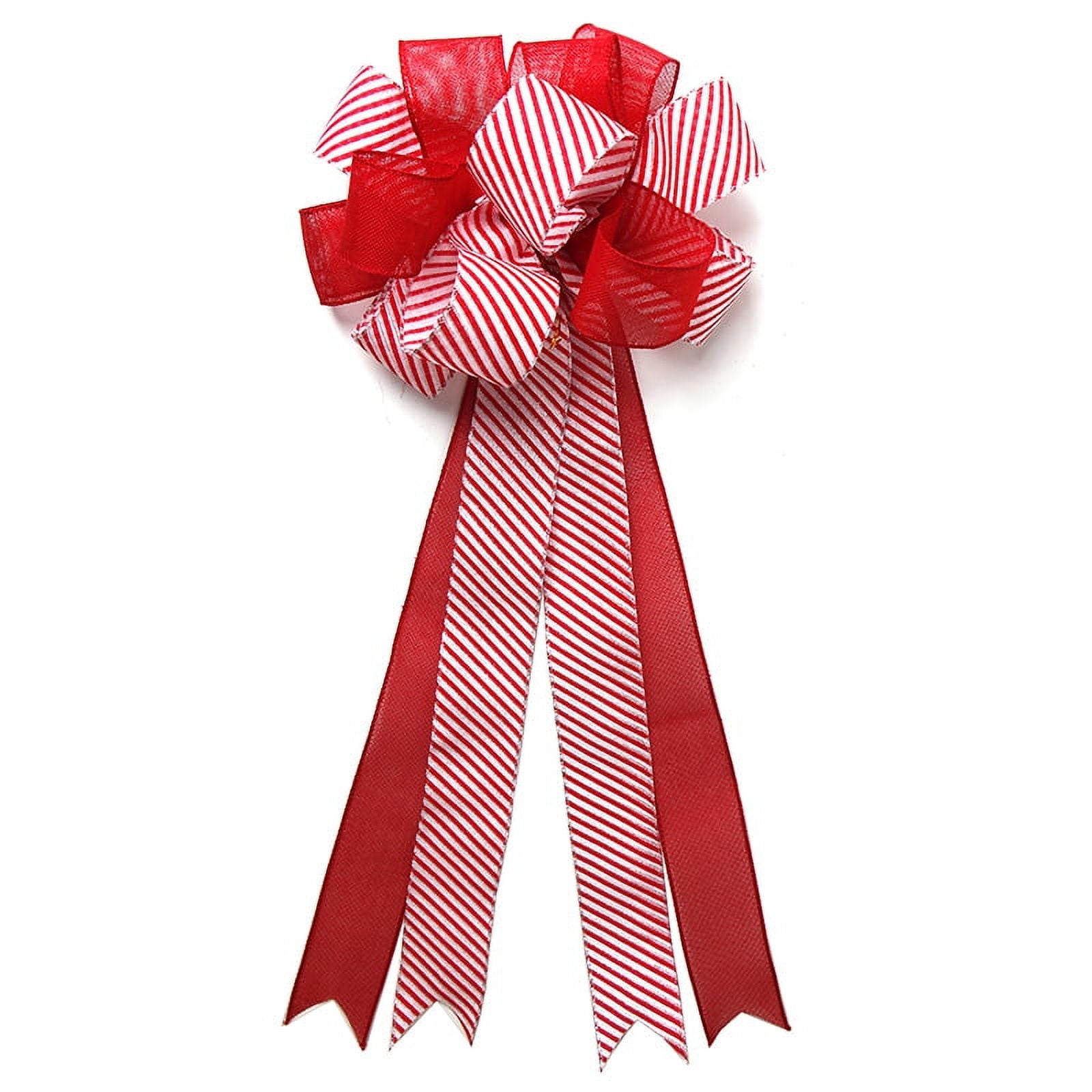 Christmas Tree Topper, Rustic Buffalo Plaid Decorative Bow for Holiday ...