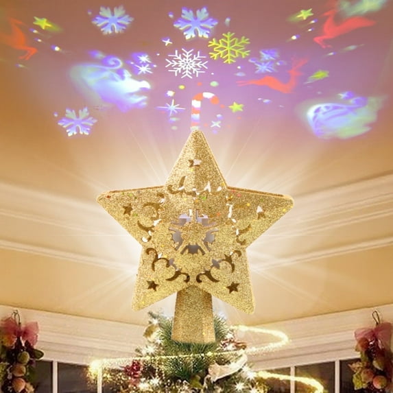 Christmas Tree Topper, Santa Claus LED Tree Topper Projector Light ...