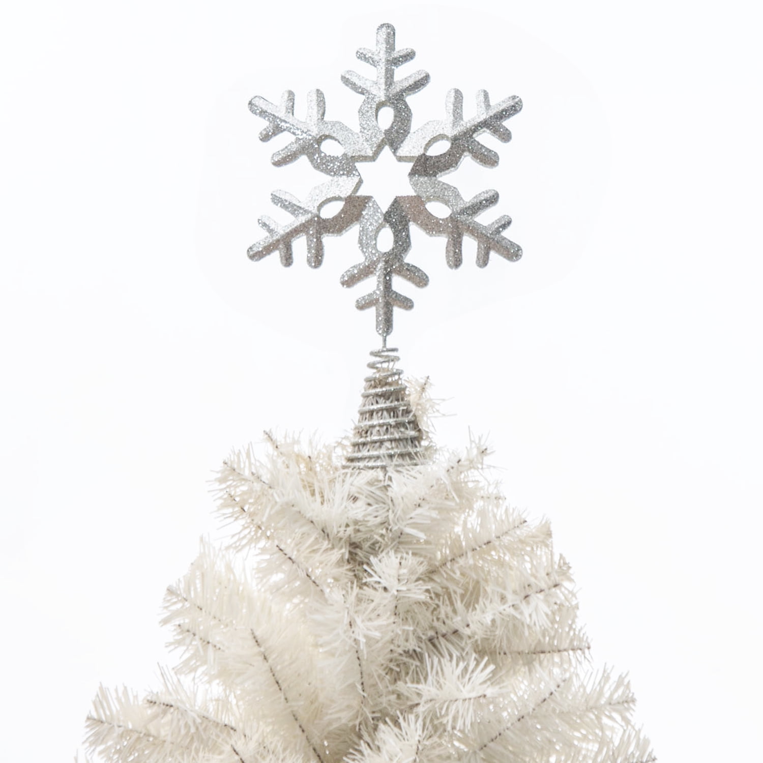 Silver Snowflake Christmas Tree Topper, Indoor Festive Decor, Easy to ...