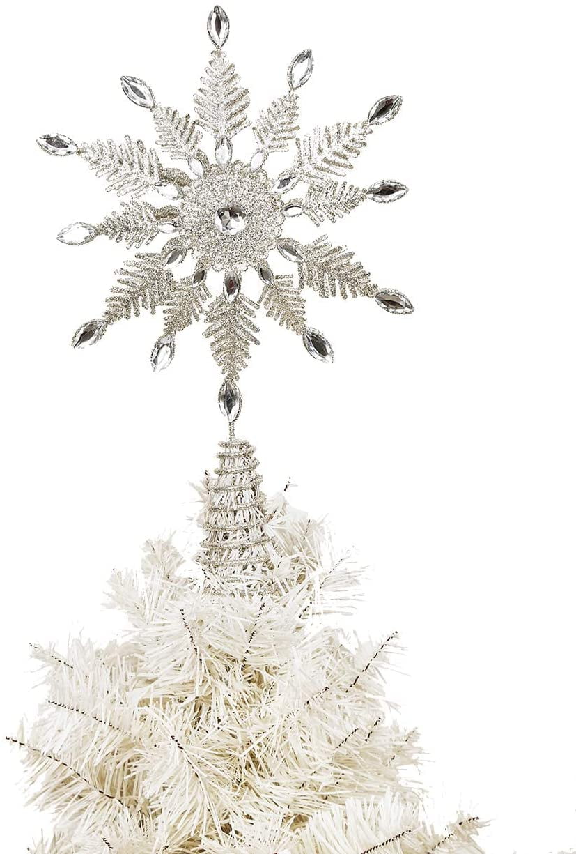 Walmart Xmas Tree Topper, Silver Snowflake Metal Star, Holiday ...