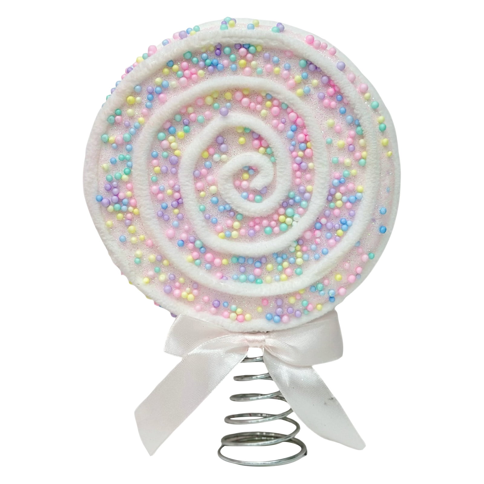 Christmas Tree Topper Spiral Pattern Decorative, Candy Tree Topper with ...