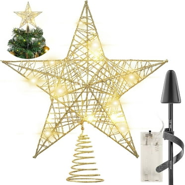Walmart's Lightweight Gold LED Christmas Star Tree Topper with 30 ...