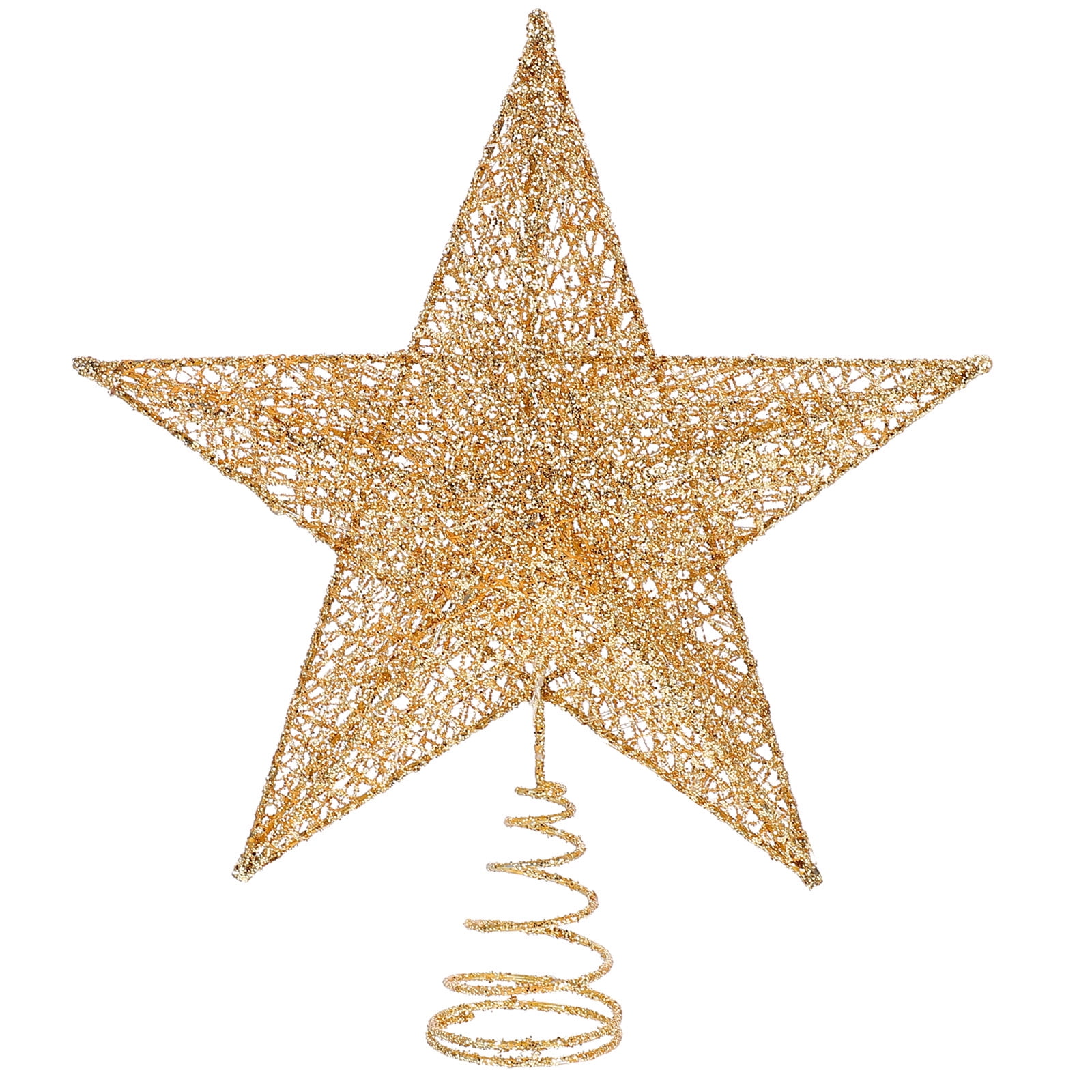 Christmas Tree Topper Star Iron Glittered Five-Pointed Star Treetop ...