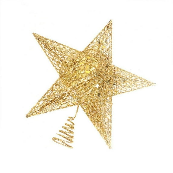 Christmas Tree Topper Star with Led Lights, Glittered Gold Star for ...