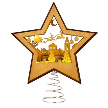 Walmart's Lightweight Gold LED Christmas Star Tree Topper with 30 ...