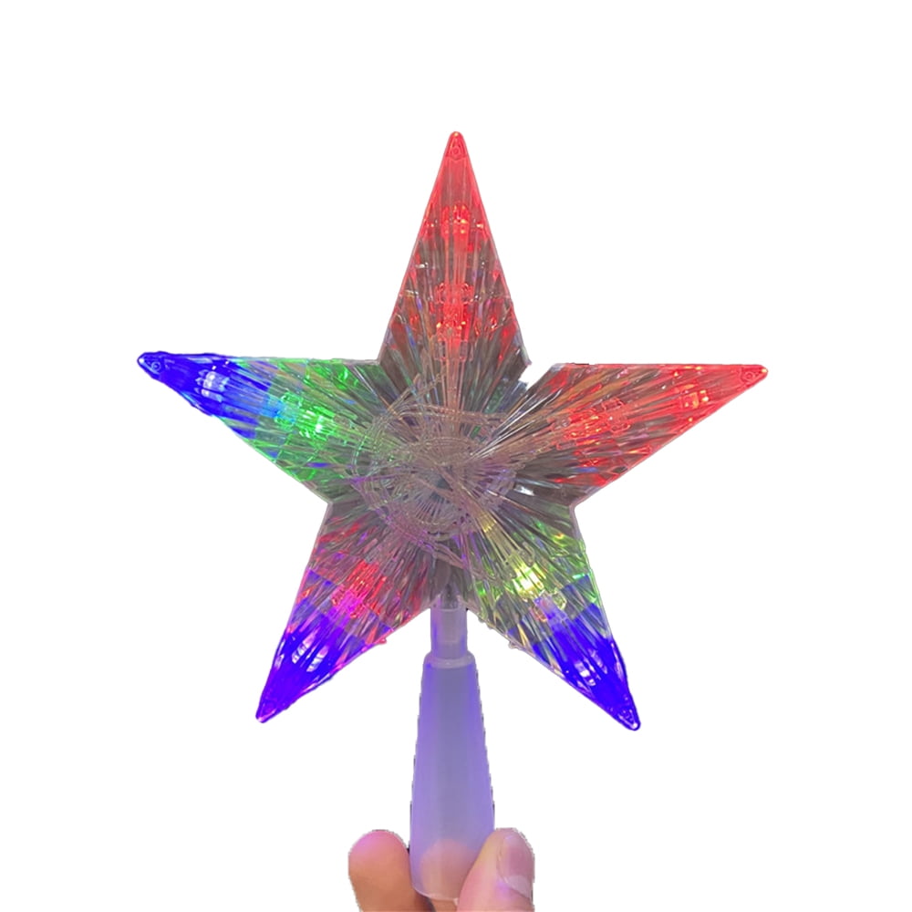 Christmas Tree Topper Star Multi-Colour Flashing LED Treetop Christmas ...