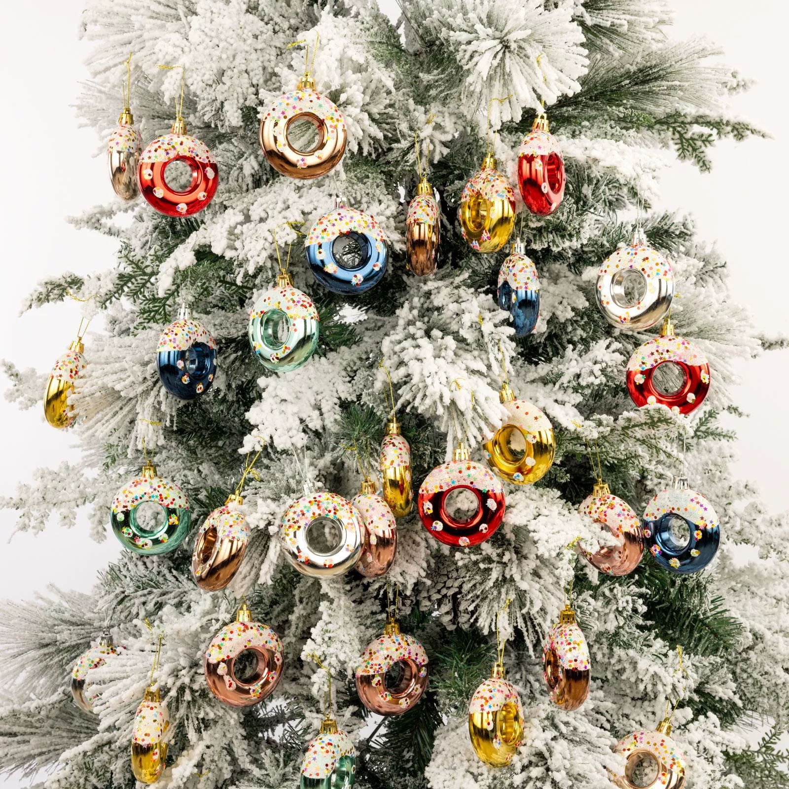 Christmas Tree Topper Star Ornament, Donut Candy Bagel Tree Hanging ...