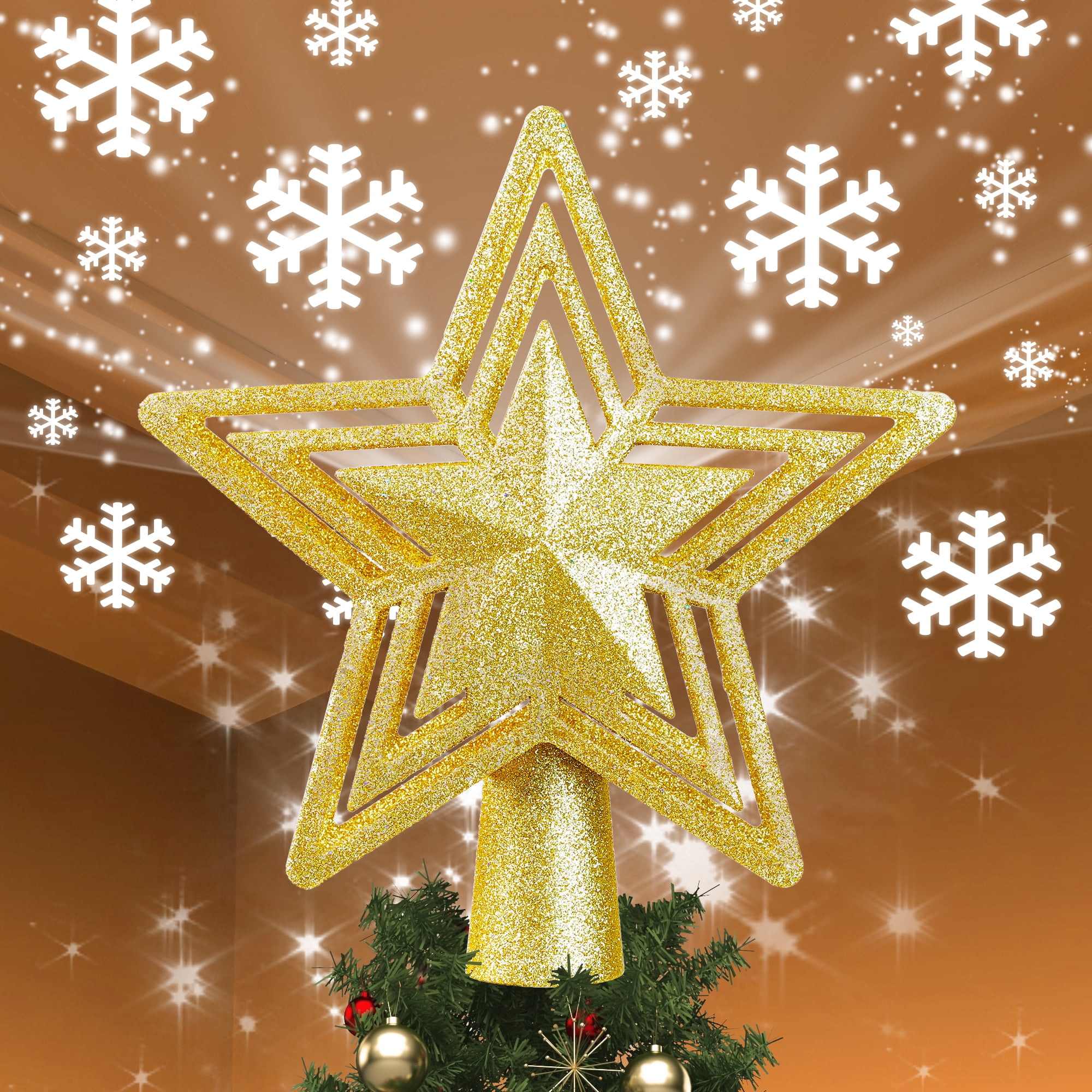 Christmas Tree Topper, TaoTronics Lighted Star Projector, 180 ...